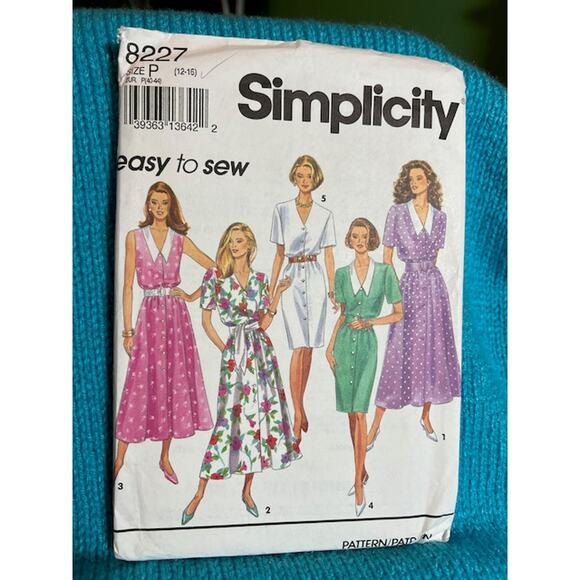 Simplicity | Office | Simplicity Sewing Pattern 8227 Shirt Dress Swing ...
